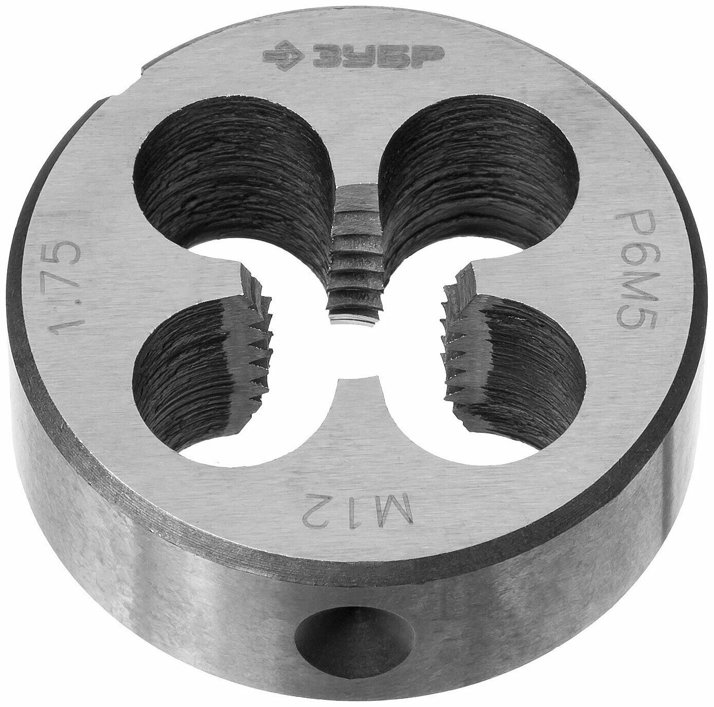 ЗУБР М12x1.75мм, плашка, сталь Р6М5, круглая машинно-ручная 4-28023-12-1.75