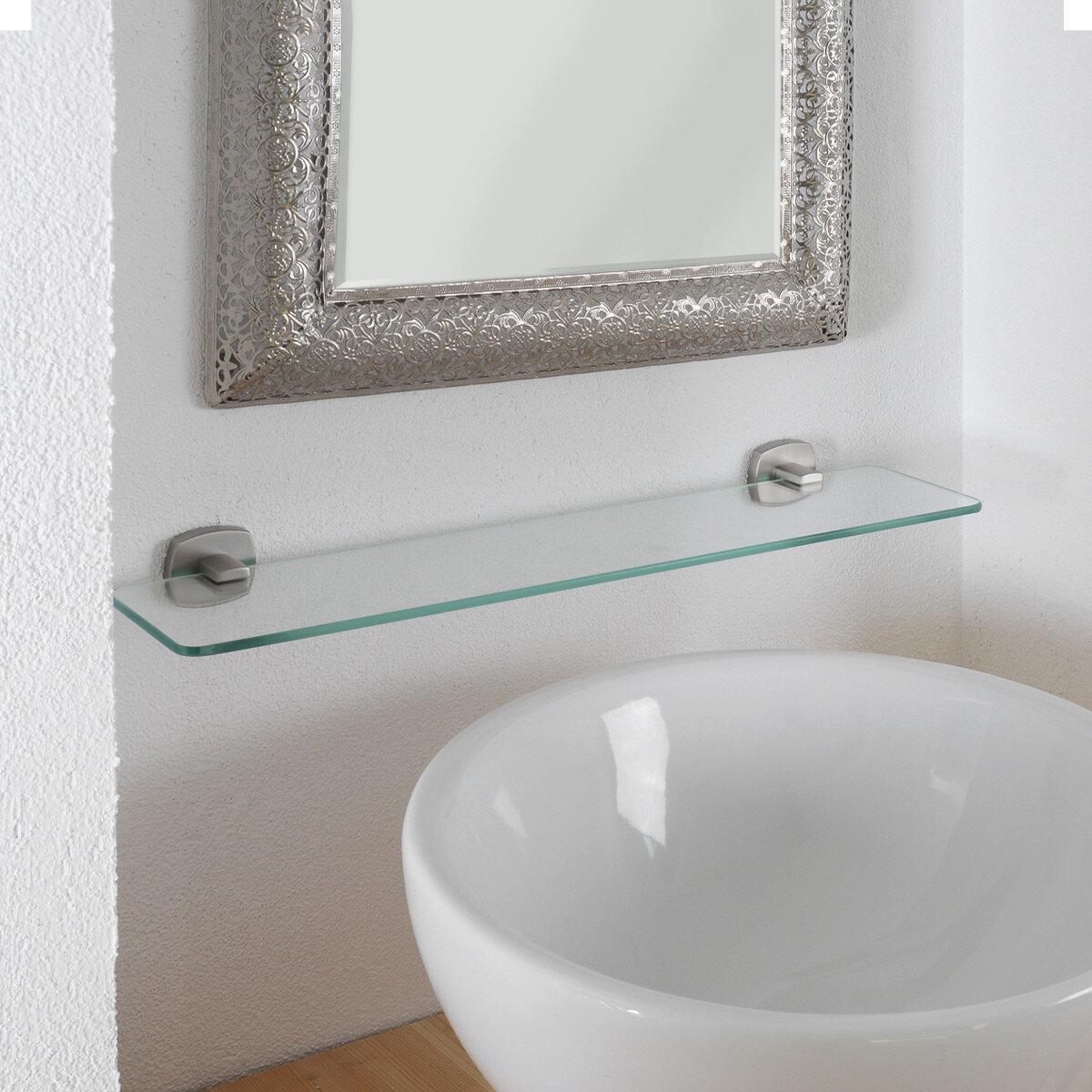 Полка для ванной стеклянная 1 ярус 50 см Istad WESS цвет Никель