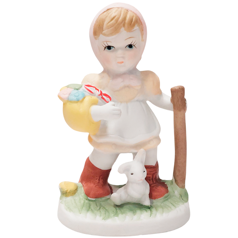 Фарфоровая фигурка ручной работы "Девочка с корзинкой", (Бисквитный фарфор)