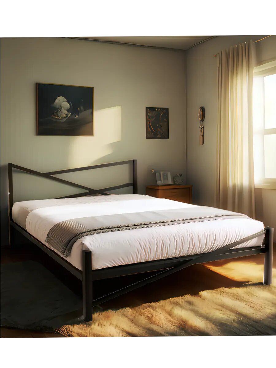 Кованая кровать Loft Mebel "Афина", двуспальное, 160x200х80 см