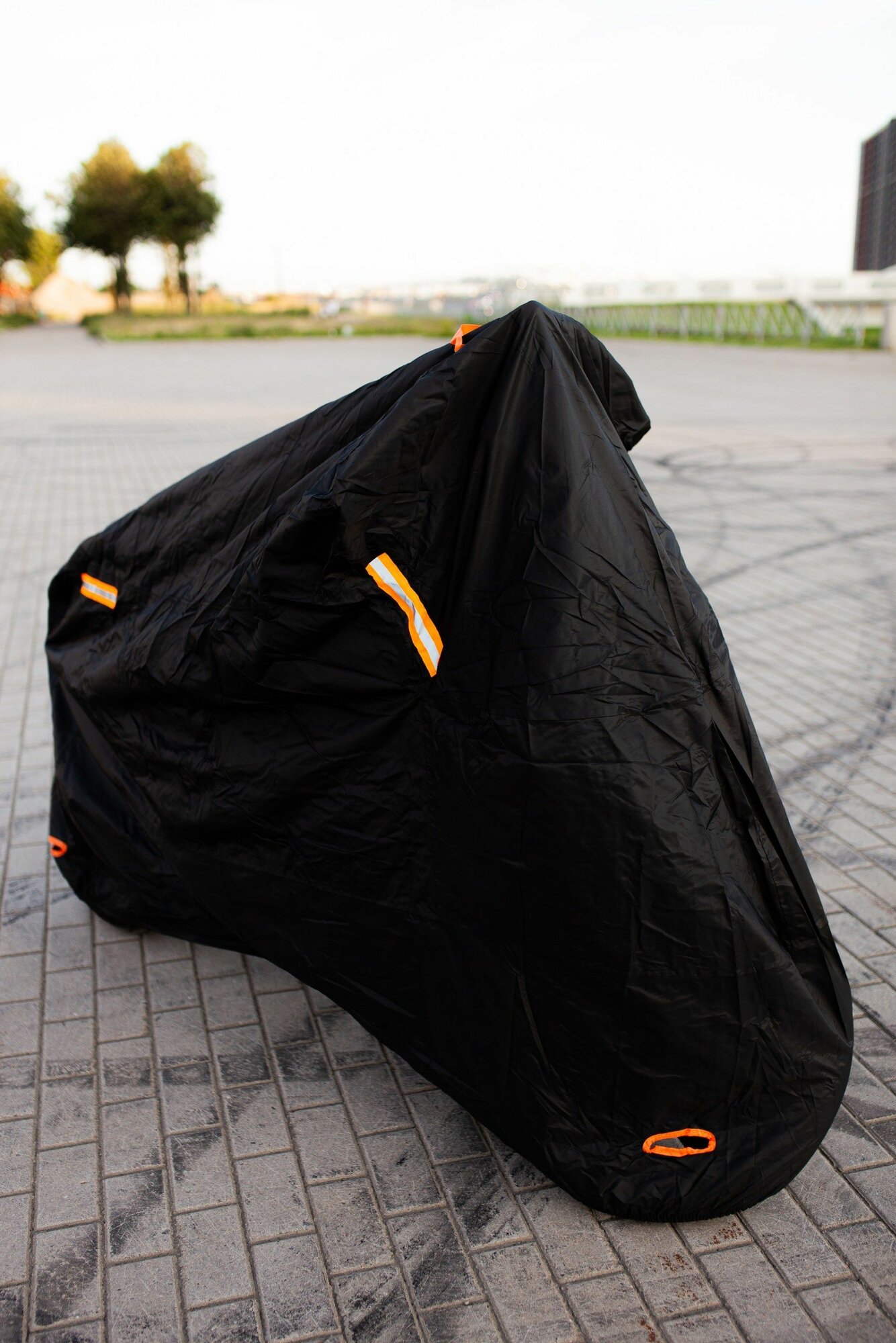 Чехол для мотоцикла 300D черный, водонепроницаемый, жаропрочный. Размер, см: 220х95х110.