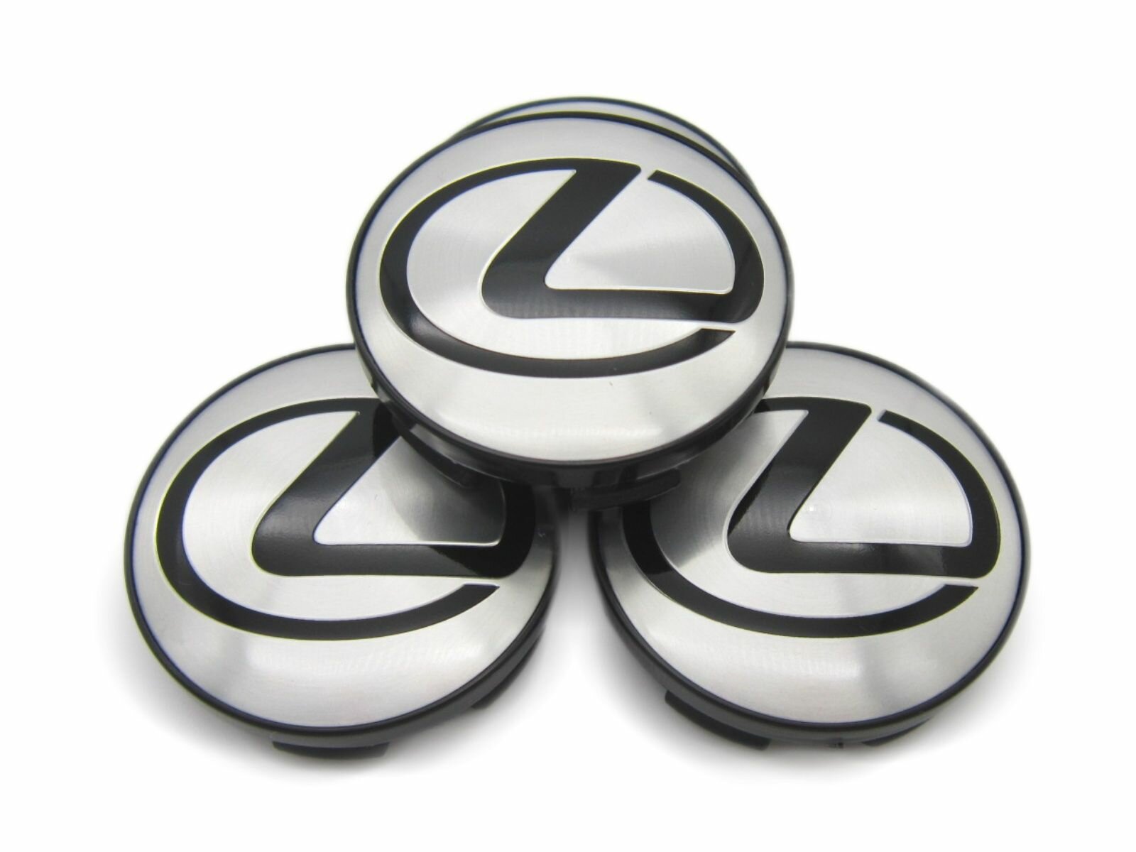 Колпачки, заглушки на литые диски СКАД Lexus silver black logo 56/51/12 мм, комплект 4 шт.