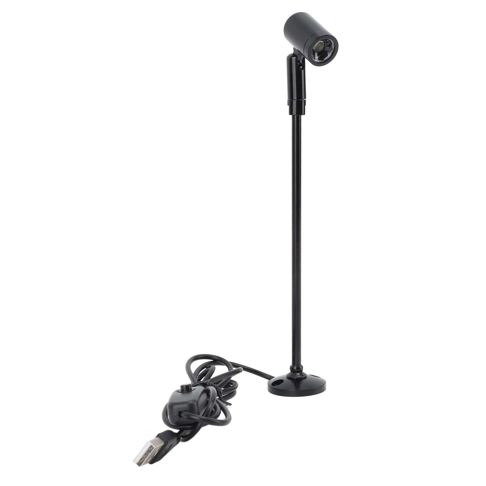 Стойка-спот для шкафа LED подсветка для ювелирных витрин Стойка USB питание Алюминий Мини лампа-спот для искусств Изображения Серый Белый Свет Материал Алюминий Вес 84г 3 унции Питание USB 5В Высота 21см 8.3 дюйма Пакет 1 Шт 2 Винта