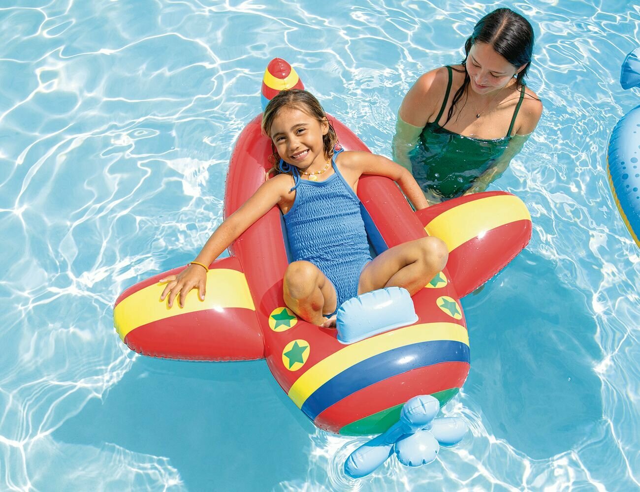 Детская надувная лодка Крейсер Самолет, 119х114 см, от 3 до 6 лет, 59380N-самолет