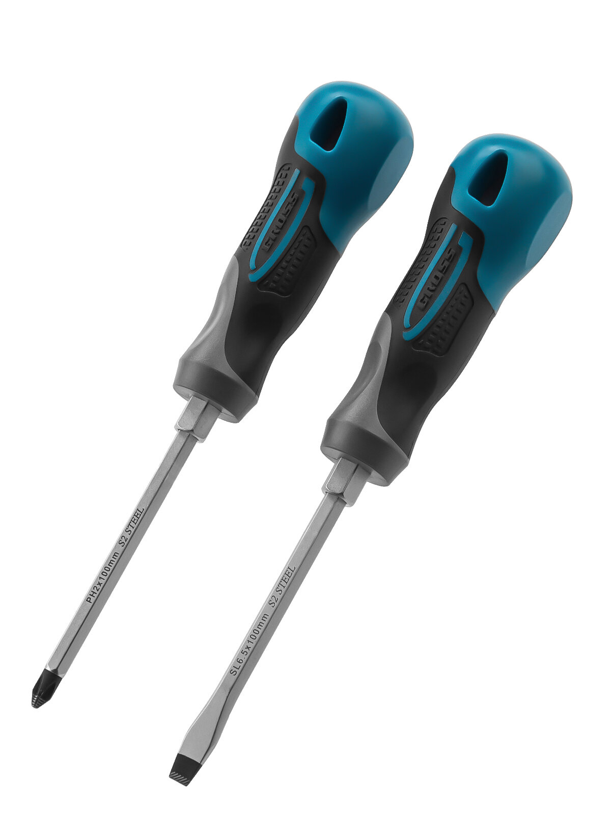 Набор отвёрток комбинированный Gross 2 шт, S2, трехкомпонентная рукоятка 12168