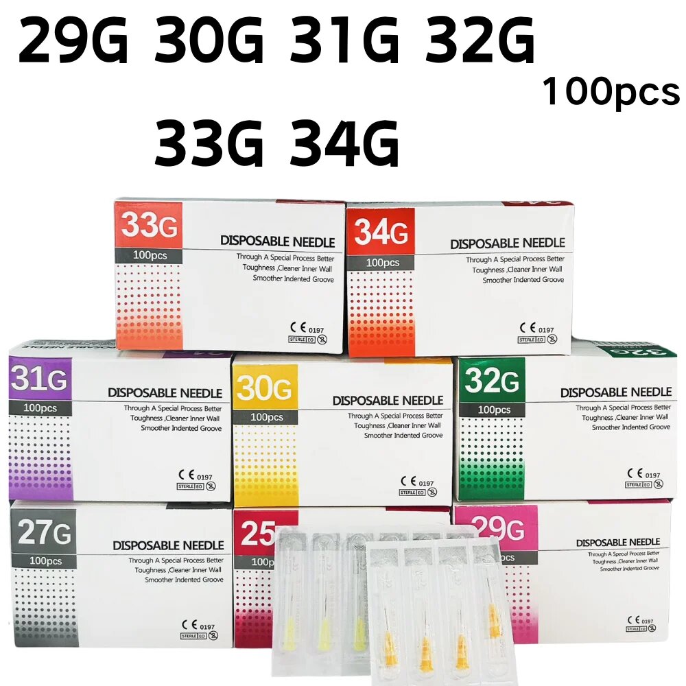 Одноразовые иглы для тату и пирсинга 100 шт. 30G 4MM