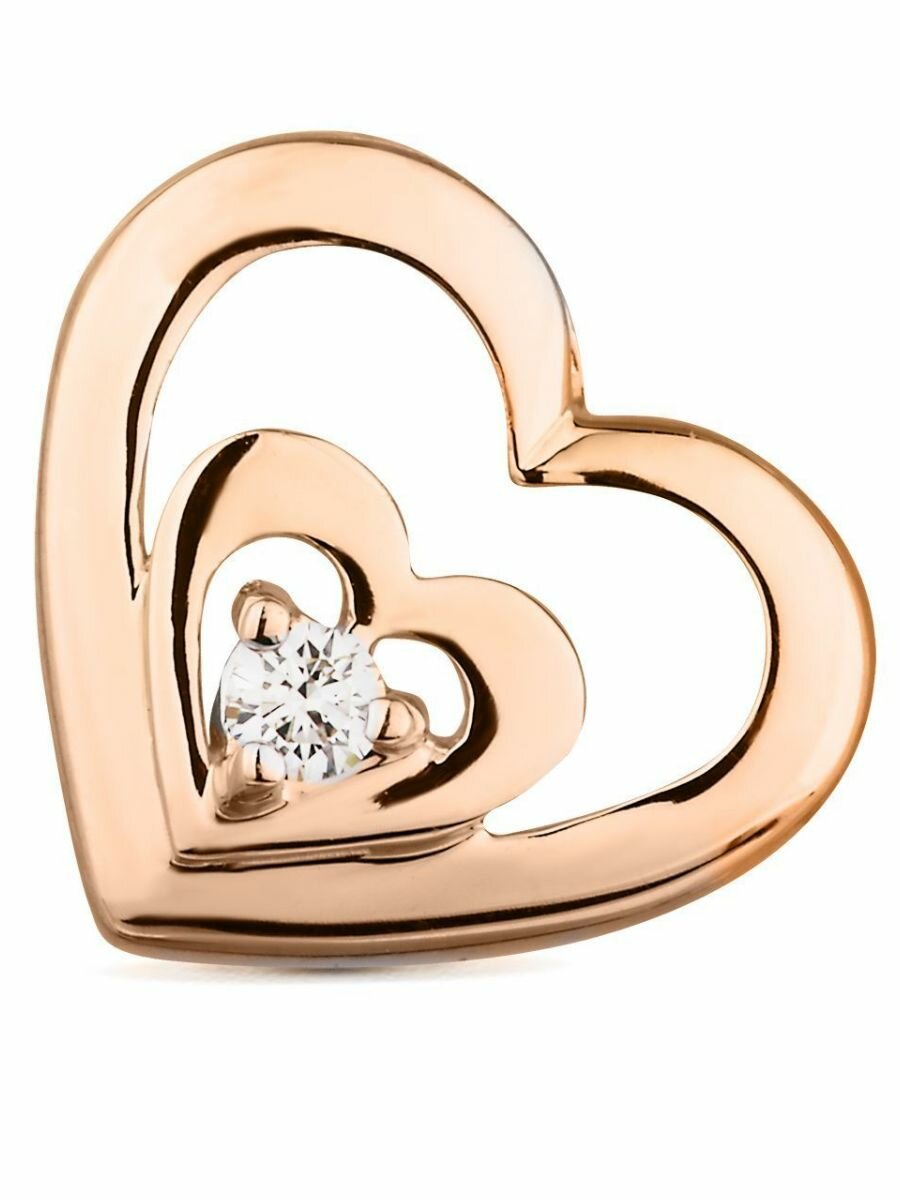 Подвеска, красное золото, 585 проба, родирование