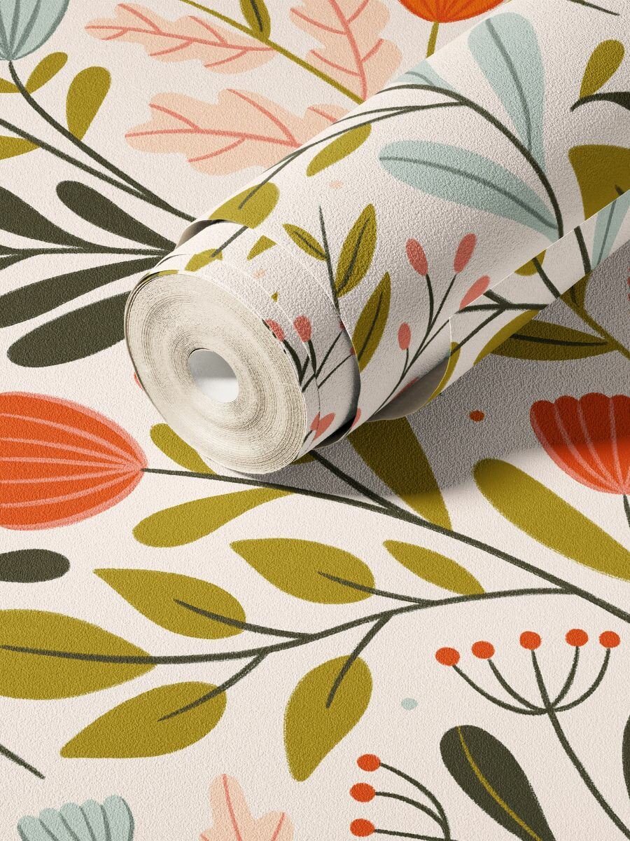 Самоклеящиеся обои с цветочным рисунком в стиле ретро для мебели, кухни и стен, 0,45х3м