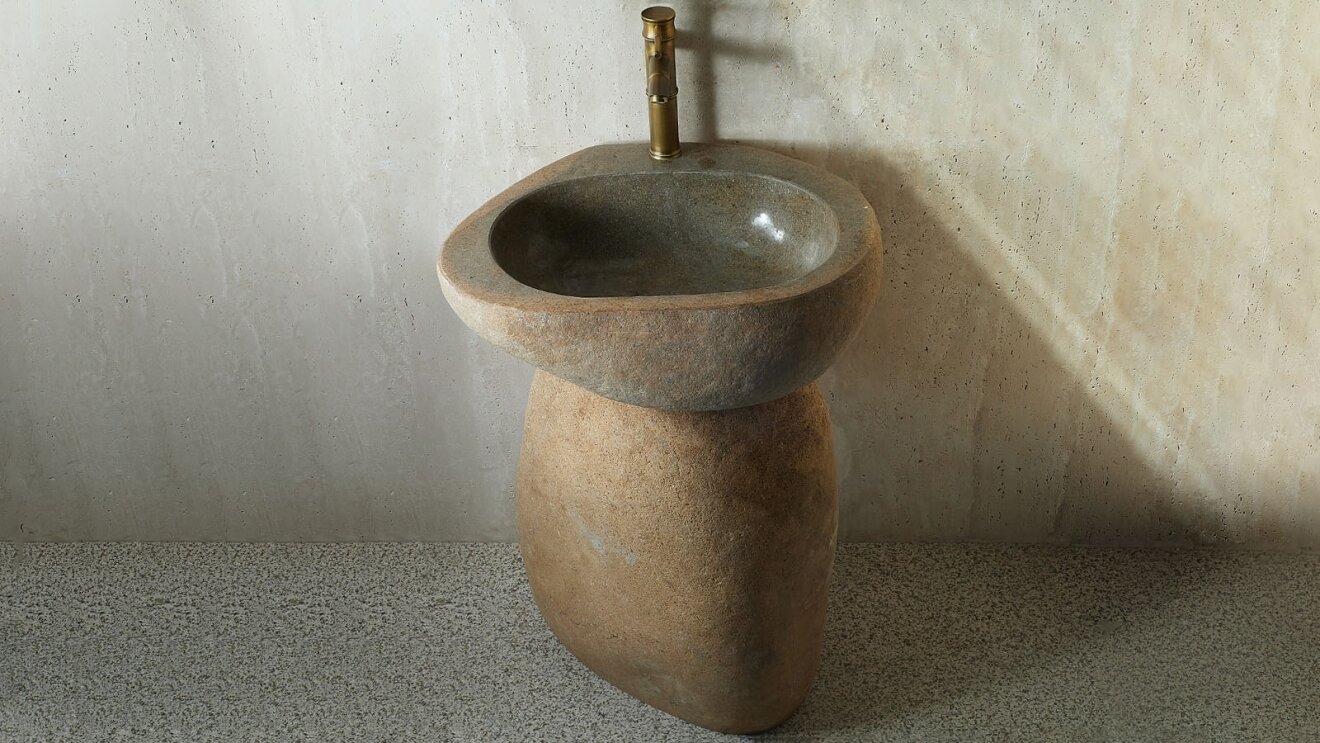 Природная раковина с пьедесталом из бежевого камня гранита Piedra M552 00501117552