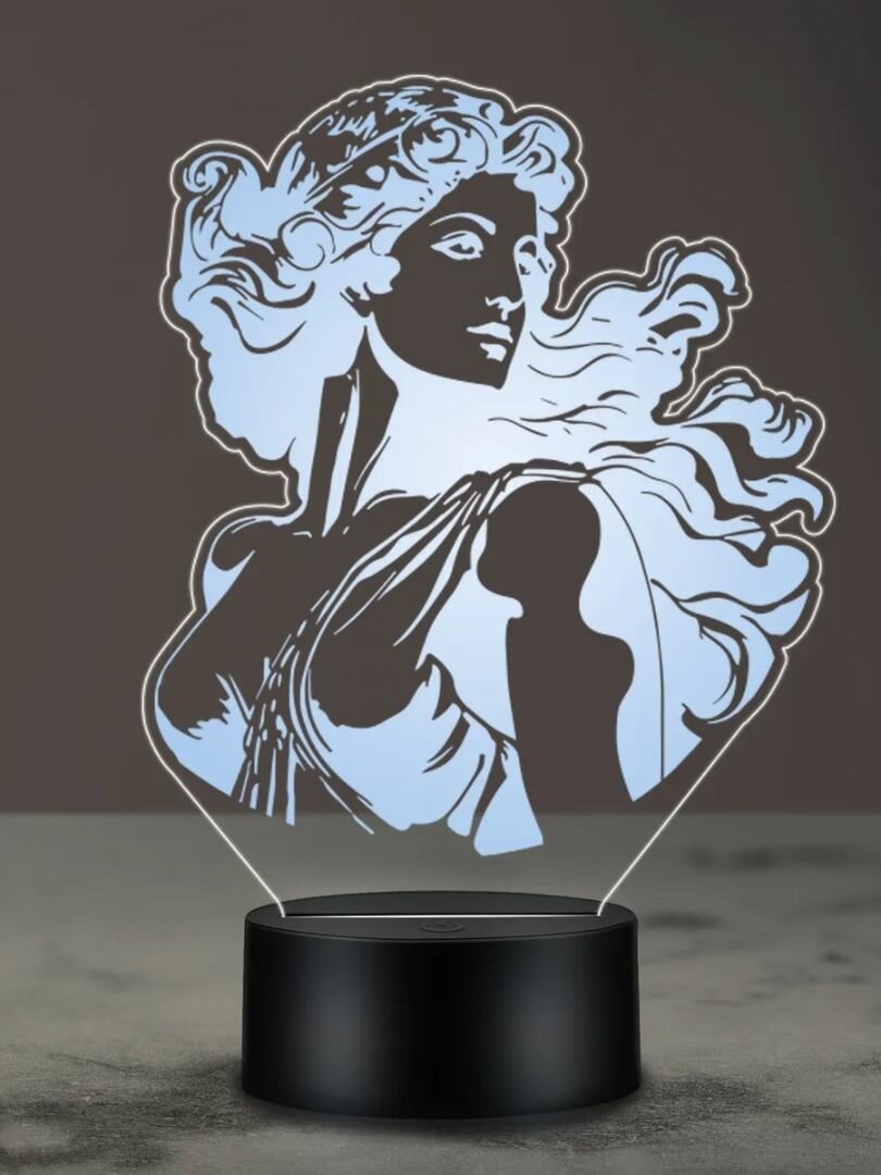 Ночник Богиня Афродита, ночная лампа, 3Д светильник