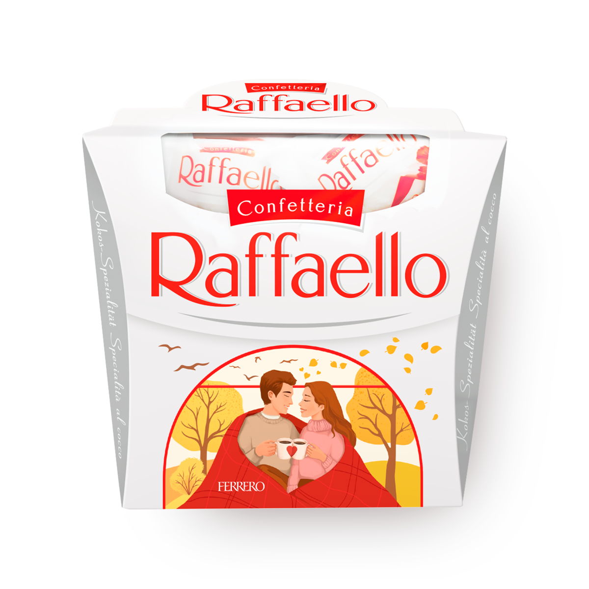 Конфеты Raffaello с кокосовой стружкой, картонная коробка, 150 г — фото 1