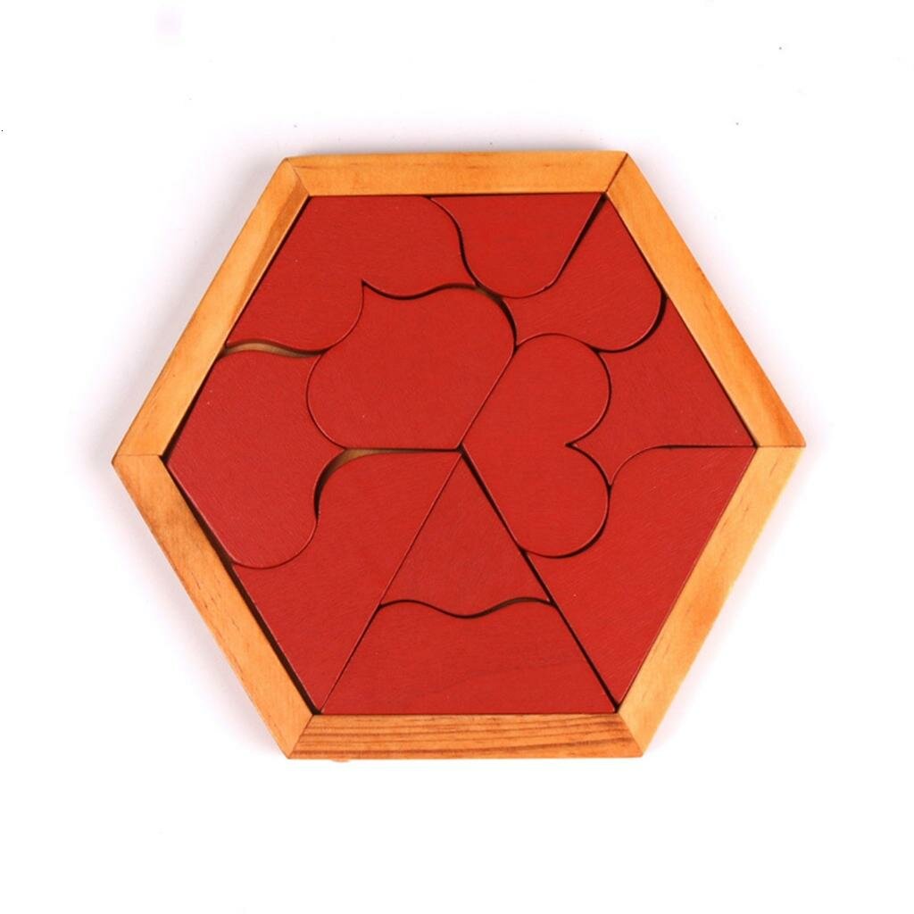 Деревянная головоломка-шестиугольник из блоков Танграм, игрушка-дразнилка для мозга, развивающий подарок от STEM