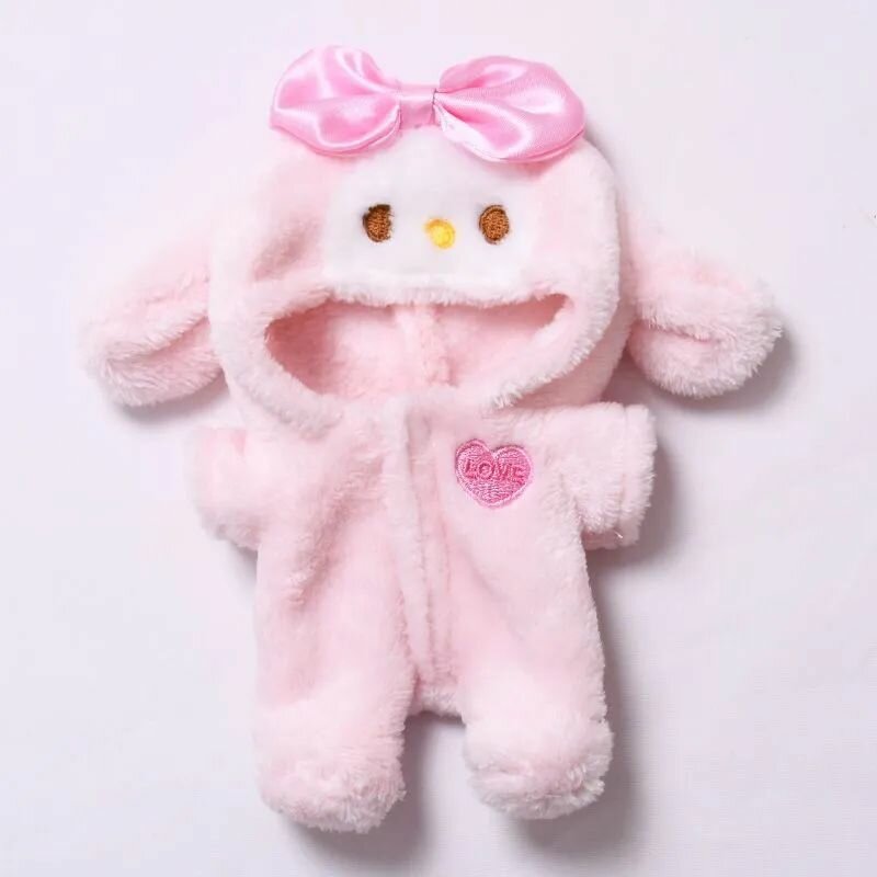 Одежда для куклы Labubu в стиле My Melody, костюм с ушками и бантом, розовый