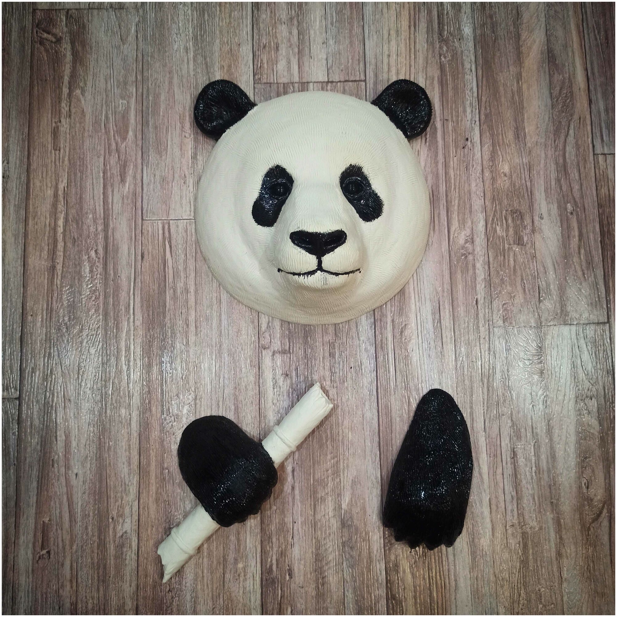 Барельеф панда гипс 34х34