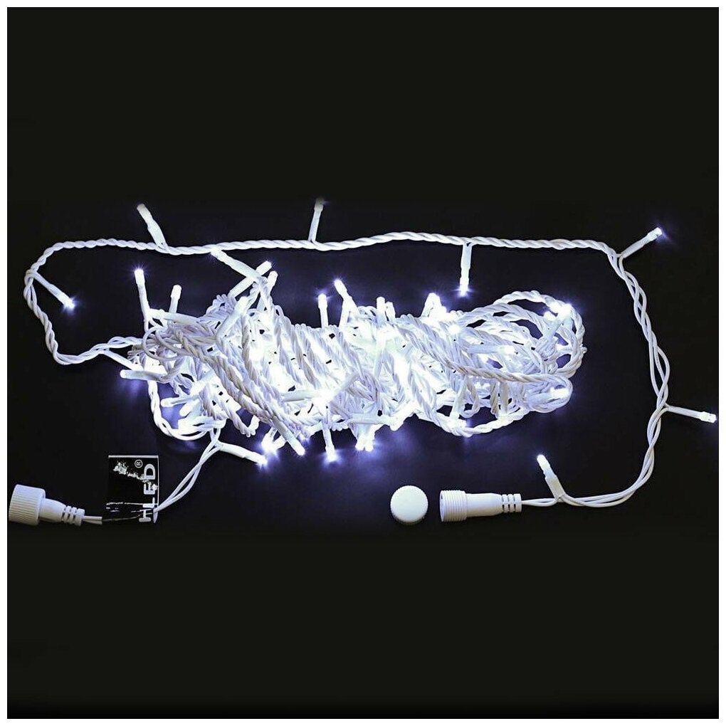 Гирлянда Бахрома, размер 5х0,5 м, соединяемая. Цвет свечения: Холодный белый. IP65. 220В.