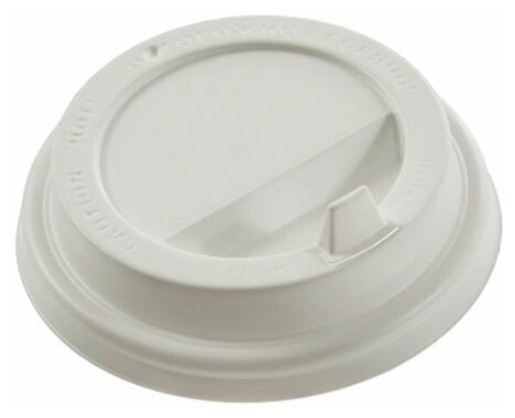Одноразовые крышки для стакана 250 мл (d-80), комплект 100 шт, клапан-носик, белые, формация, CH-80F-A