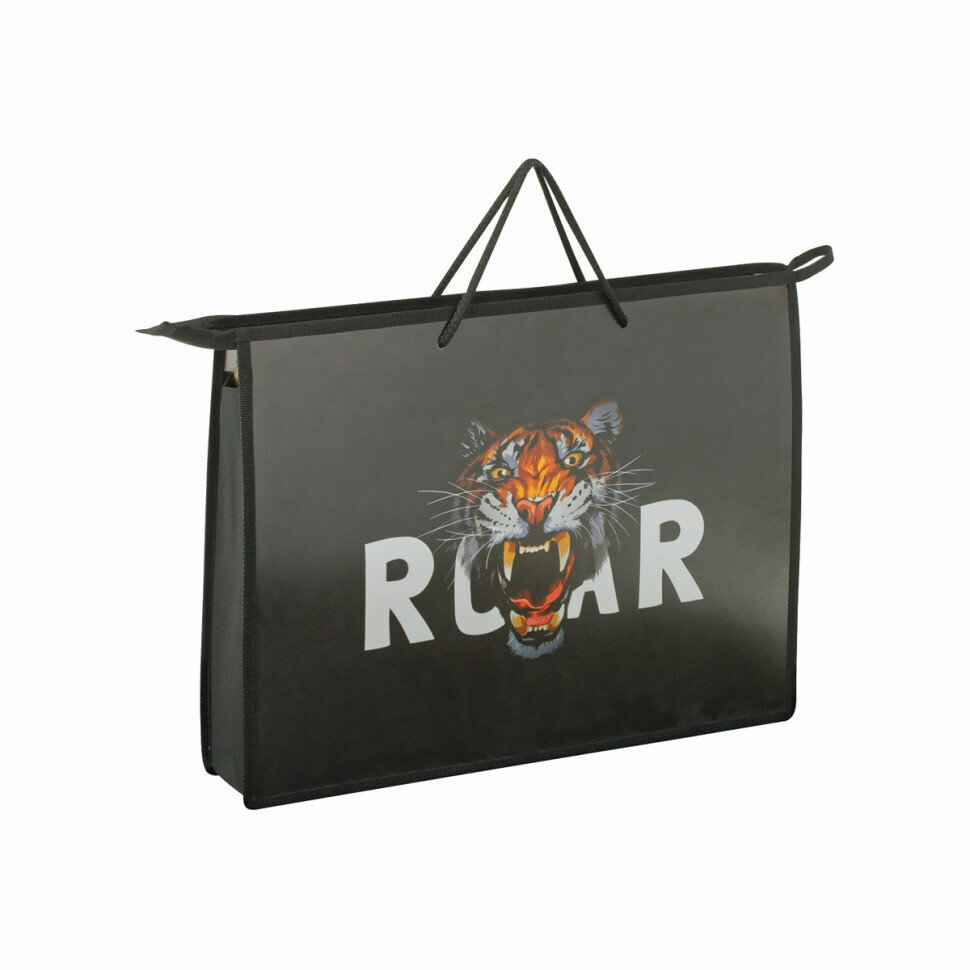 Папка для чертежей и рисунков А3 ArtSpace "Tiger", пластик, 70мм, на молнии, 342670