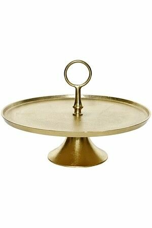 Подставка для фруктов и пирожных эстетико, металл, золотая, 43 см, Kaemingk 391257