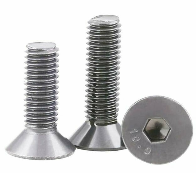 Винт M10x90 DIN 7991 высокопрочный 10,9 с потайной головой и внутренним шестигранником оцинкованный Sorrex OY (10 штук)