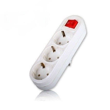 Разветвитель FETIH (вилка с тремя розетками) с заземлением и выключателем