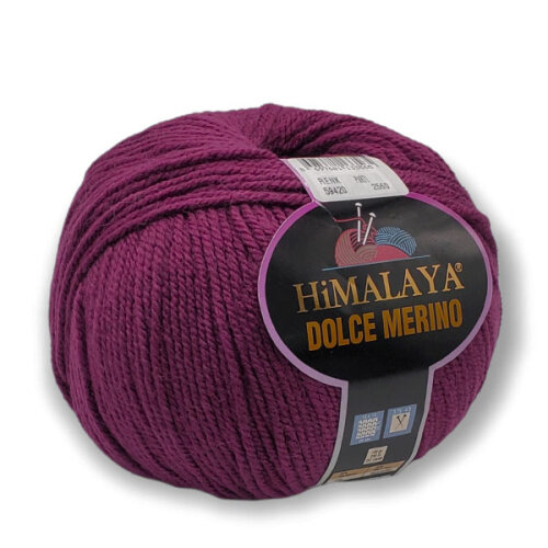 Пряжа HiMALAYA "DOLCE MERİNO" 50% Шерсть мериноса, 50% Микрофибра, 100гр/230м, (59420 Красно-пурпупный) 1 упаковка (10 мотков)