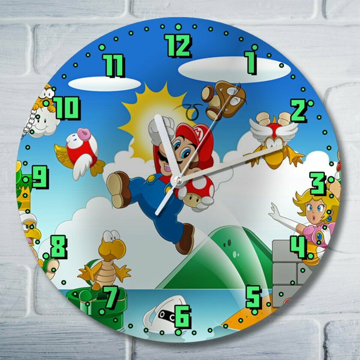 Настенные часы УФ с рисунком Игры Super Mario Bros - 2447