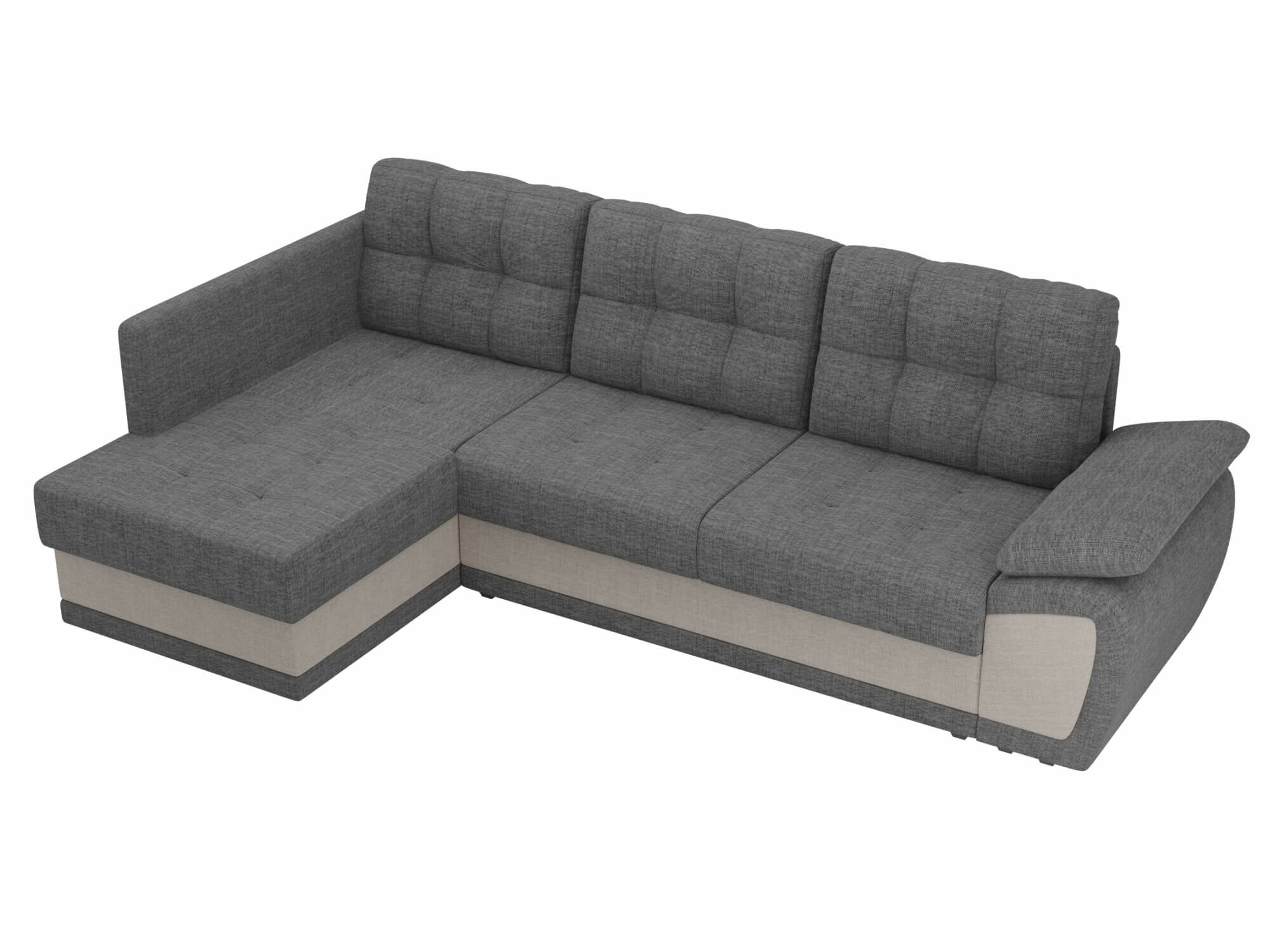 Artum Угловой диван Нэстор прайм рогожка серый бежевый левый