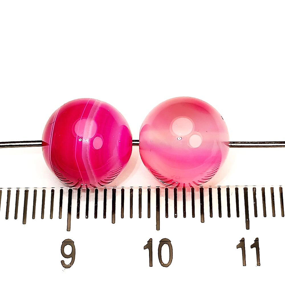 Натуральная бусина Агат розовый 0003353 шарик 10 мм, цена за 4 шт.