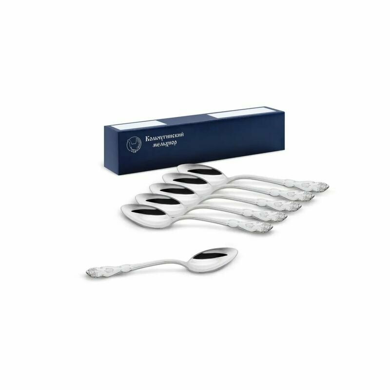 Кольчугинский мельхиор Набор чайных ложек "Герб" посеребрение 6 пр. (КМ8820601)