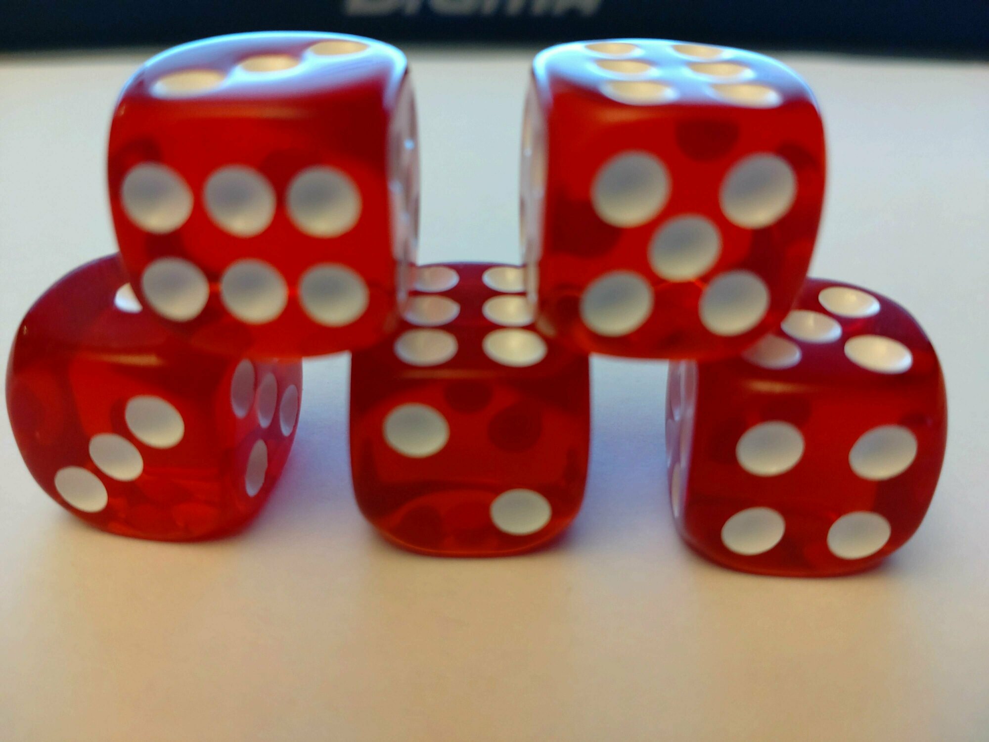 Игральные кубики/кости/ 16 мм. комплект из 5 штук. Красные.