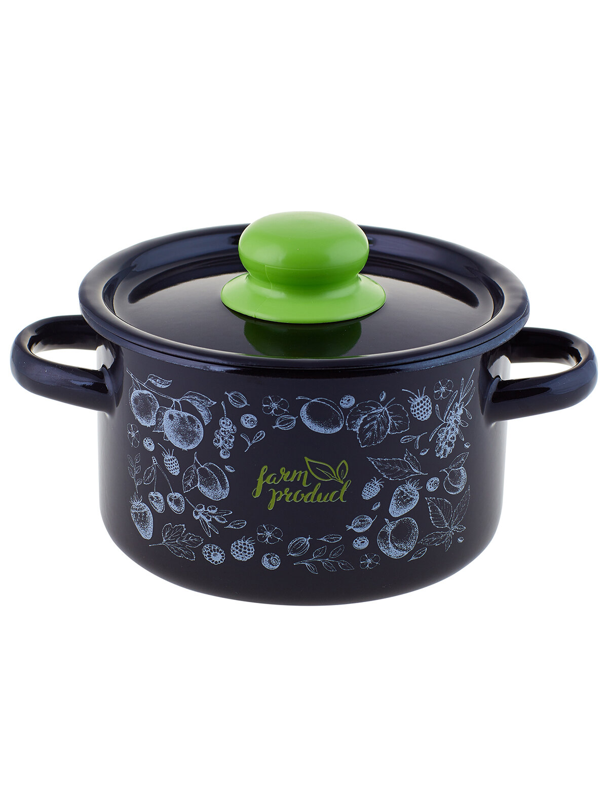 Кастрюля эмалированная Appetite Berry, с крышкой, 1,5 л