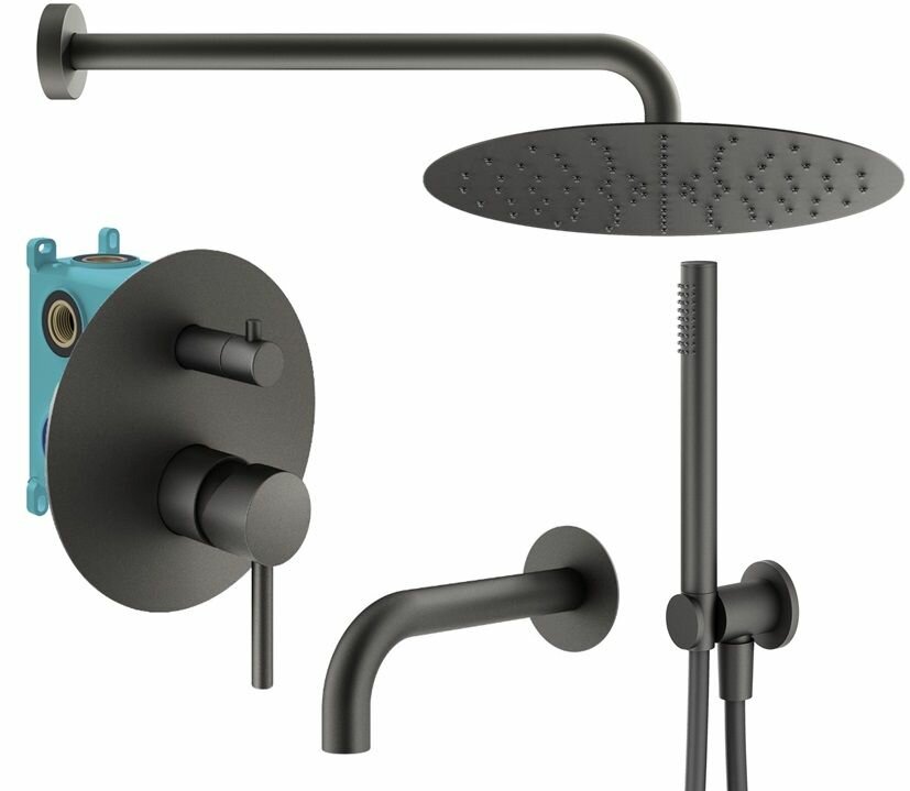 Комплект смесителей для душа Plumberia Selection KITXO19GR60, Графит матовый