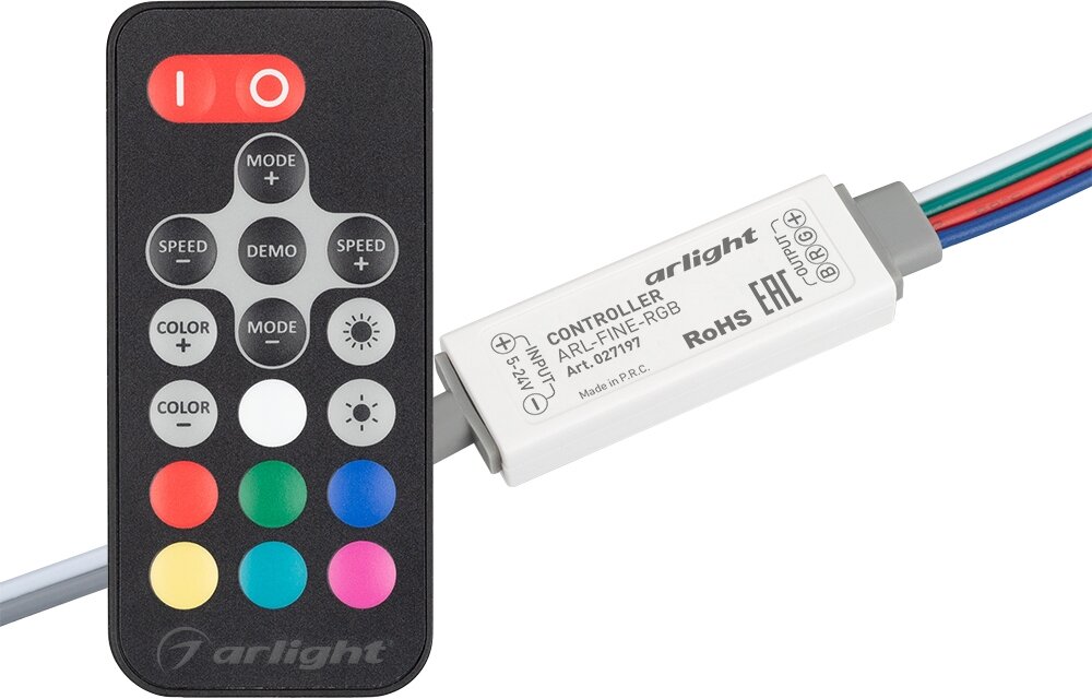 Контроллер ARL-FINE-RGB Black (5-24V, 3x2A, RF ПДУ 18кн) (Arlight, IP20 Пластик, 1 год) 027197