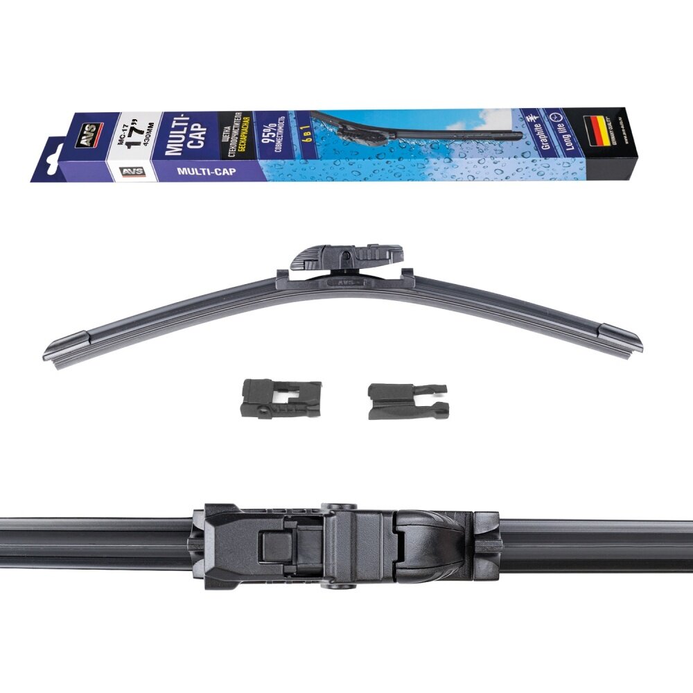 Щетка стеклоочистителя бескаркасная AVS 17"/430 мм Multi-Cap 5 в 1 MC-17 80473