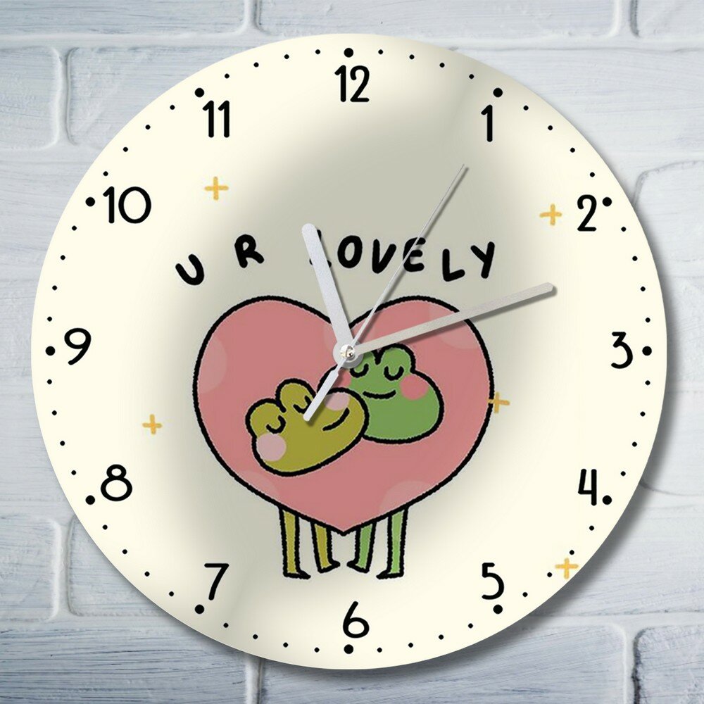 Настенные часы УФ "лягушка милота (мемы, жабка, ты любим) - 10046"