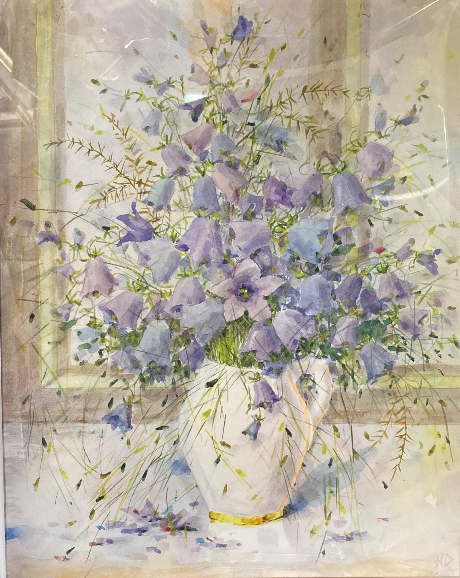 Картина "Колокольчики", 50х40см, бумага, акварель; ручная работа;