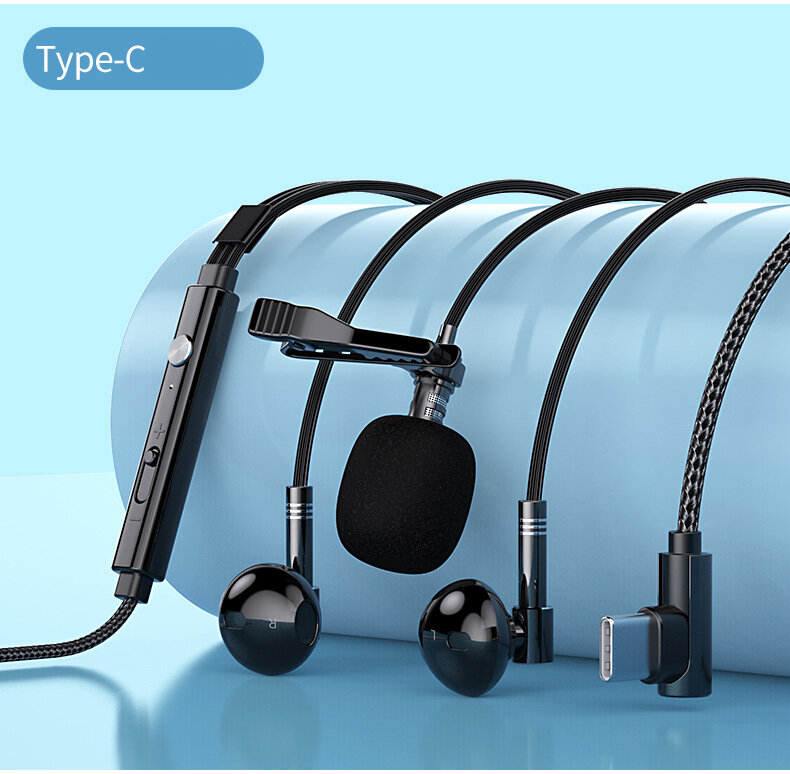 Наушники проводные игровые MyPads с петличным микрофоном, разъем Type-C черные