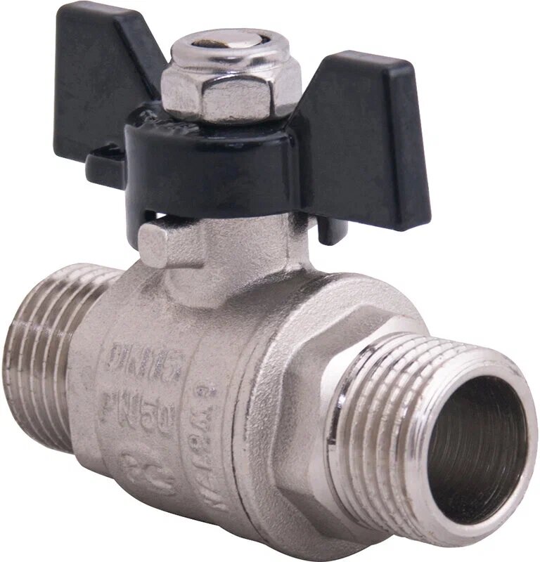 Кран шаровой, полнопроходной Gappo, 1/2"наружная-наружная резьба, рычаг бабочка