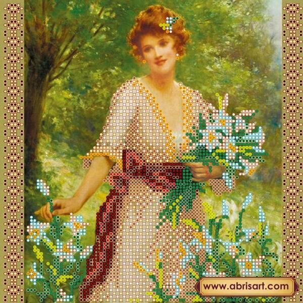 Схема для вышивания бисером Прекрасная лилия 20x20 см