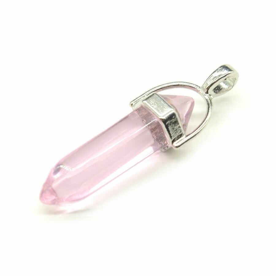 Кристалл - маятник цв. розовый 13*10*42мм