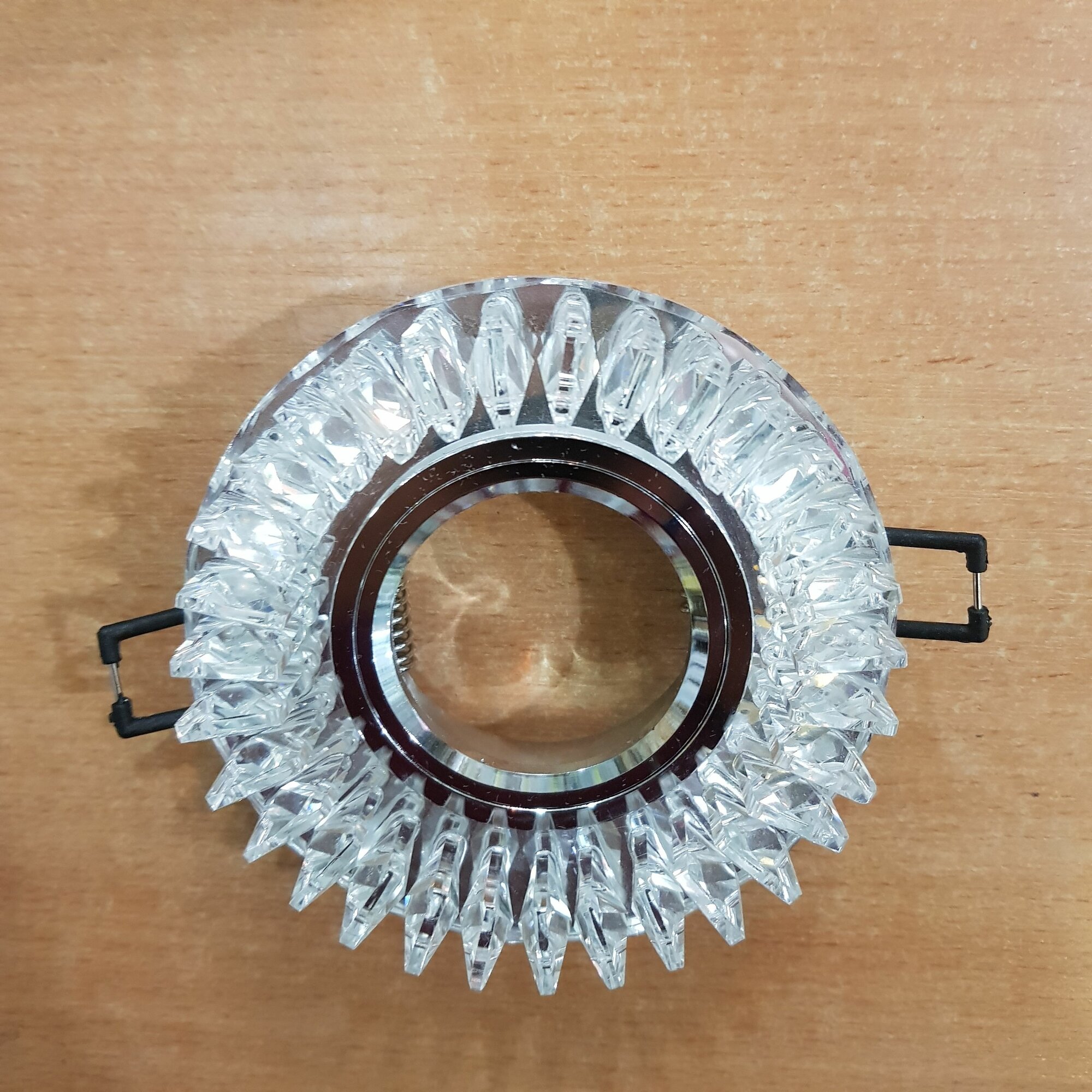 Светильник точечный встраиваемый "Экономсвет" G5.3, хром/прозрачный, D2104, 10х10х4см