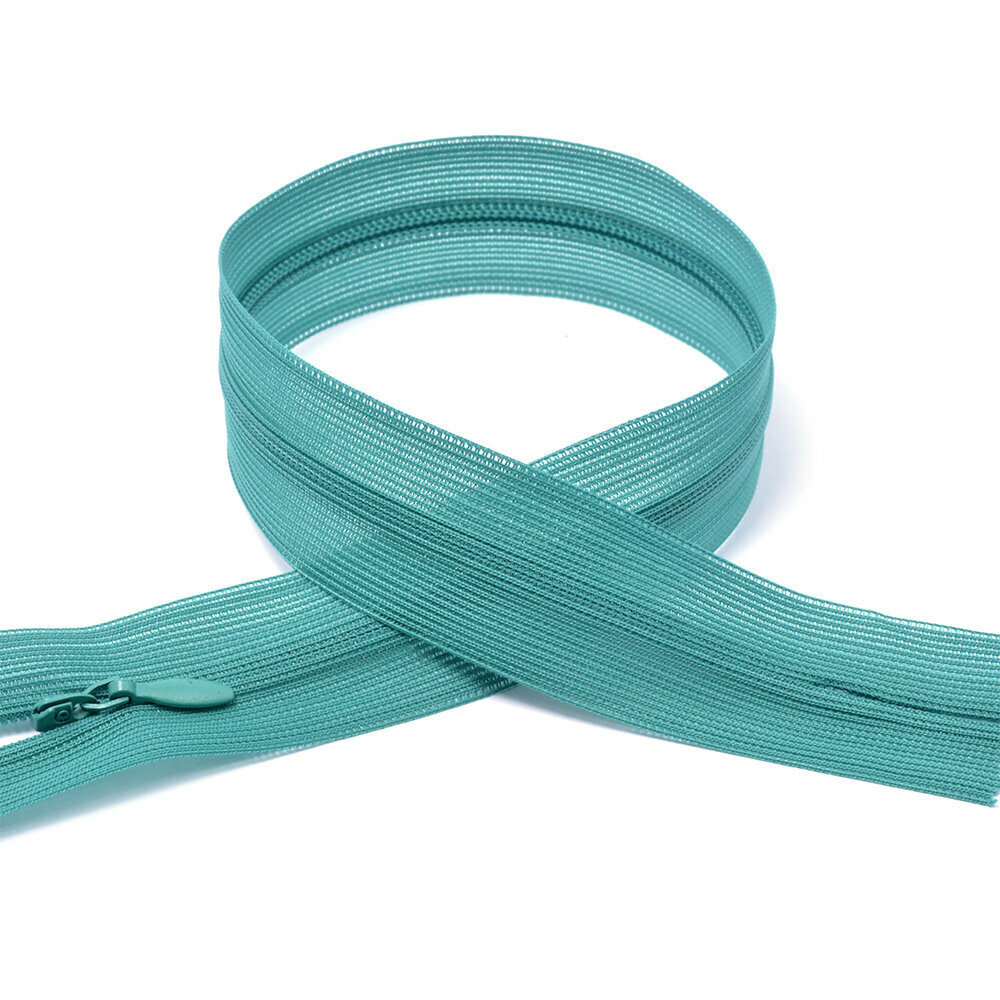 Молния пластиковая потайная 50см н/р цв.257 бирюзовый упак.10 шт