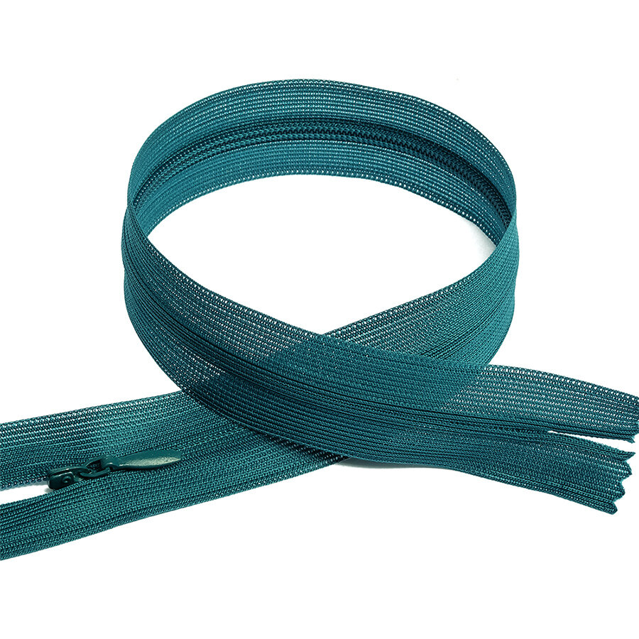 Молния пластиковая потайная 50см н/р цв.224 бирюзовый упак.10 шт