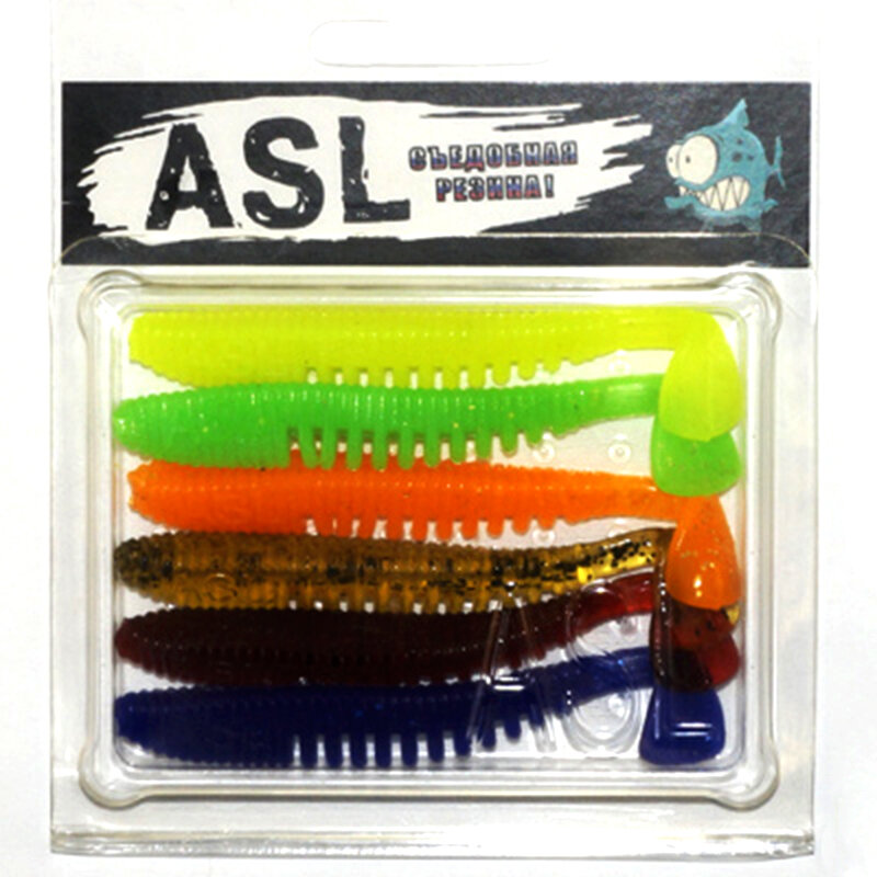 Силиконовая приманка ASL "Аваруна" цвет № "mix 3", L-7,5см (3"), 6шт/уп