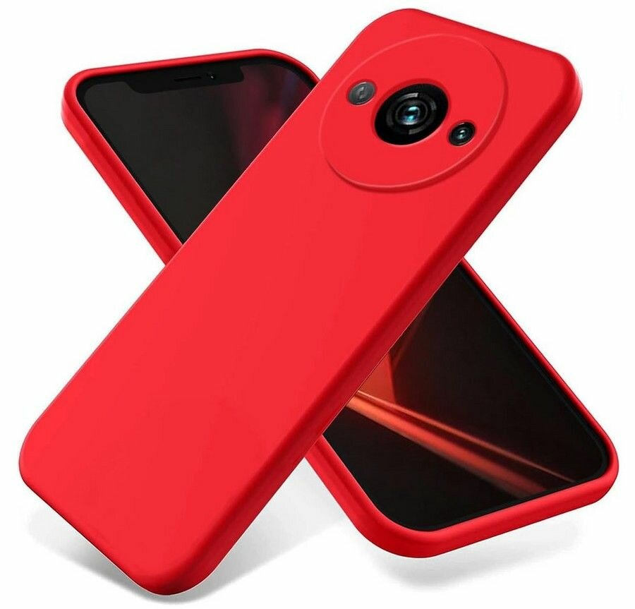 Силиконовая накладка Silky soft-touch для Xiaomi Redmi A3 красный