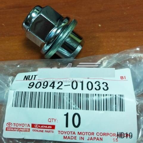 Гайка TOYOTA 90942-01033 M12 x 1,5, 37 мм, хромированное, 1 шт.