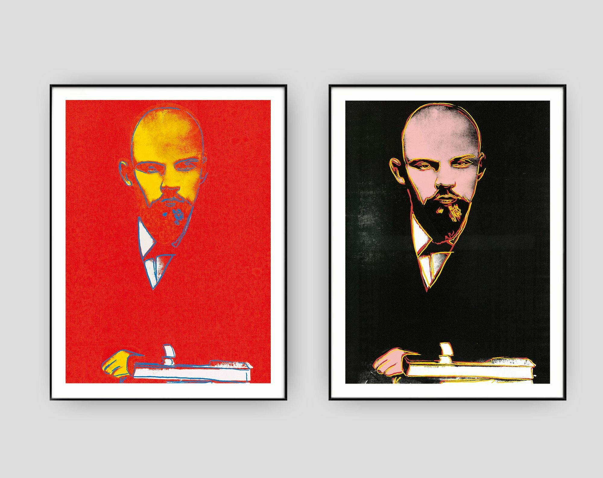 Набор интерьерных постеров Энди Уорхол "Ленин" 2 шт, А3 без рамы