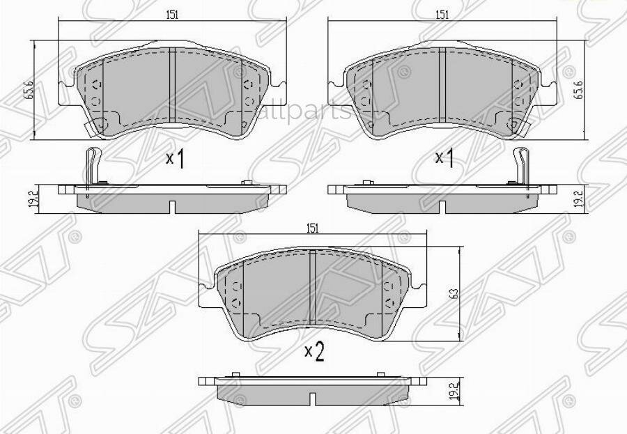 SAT ST-04465-02280 Колодки тормозные (Спереди) Toyota Avensis (T270) 08-18 / Corolla 06-13