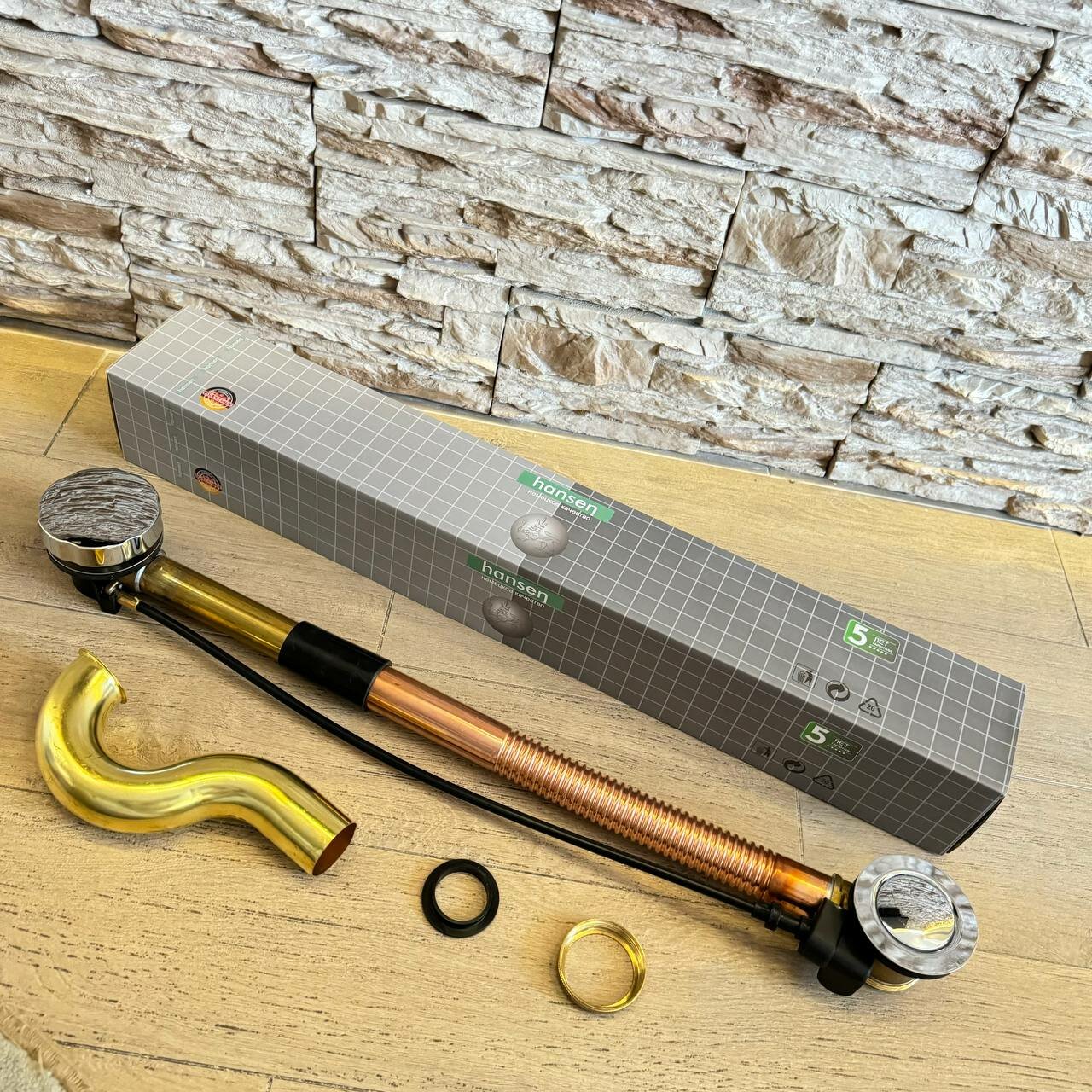 Обвязка для ванны из латуни (полу автомат) Hansen H6611 цвет хром