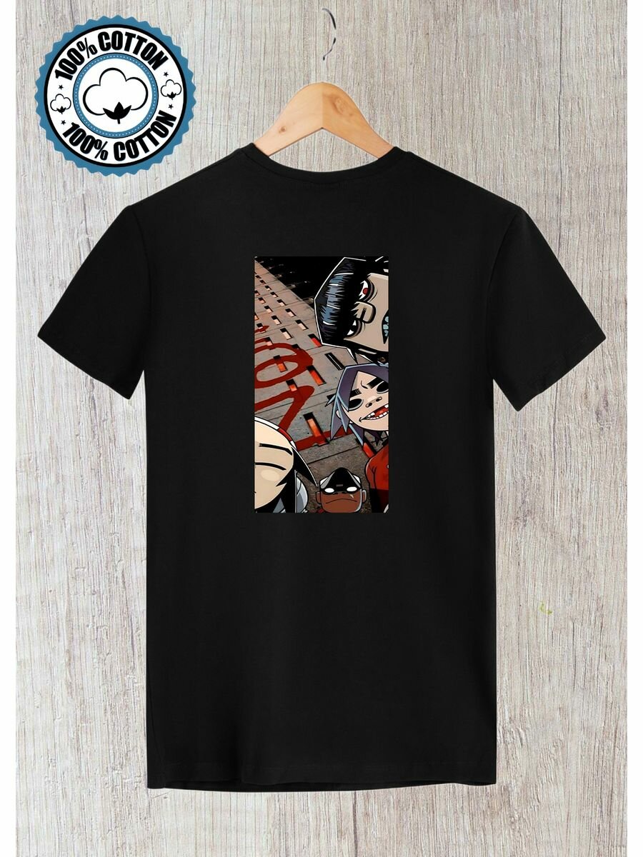 Футболка обложка постер gorillaz и персонажи